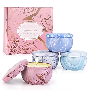 Candles - Scented Candles Gift Set for Women, 4 Packs Natural Fragrance Aromatherapy Candles for Home Scented, Long Burning Candles Gifts for Mothers Day, Thanksgiving Day, Birthday, Valentine's Day