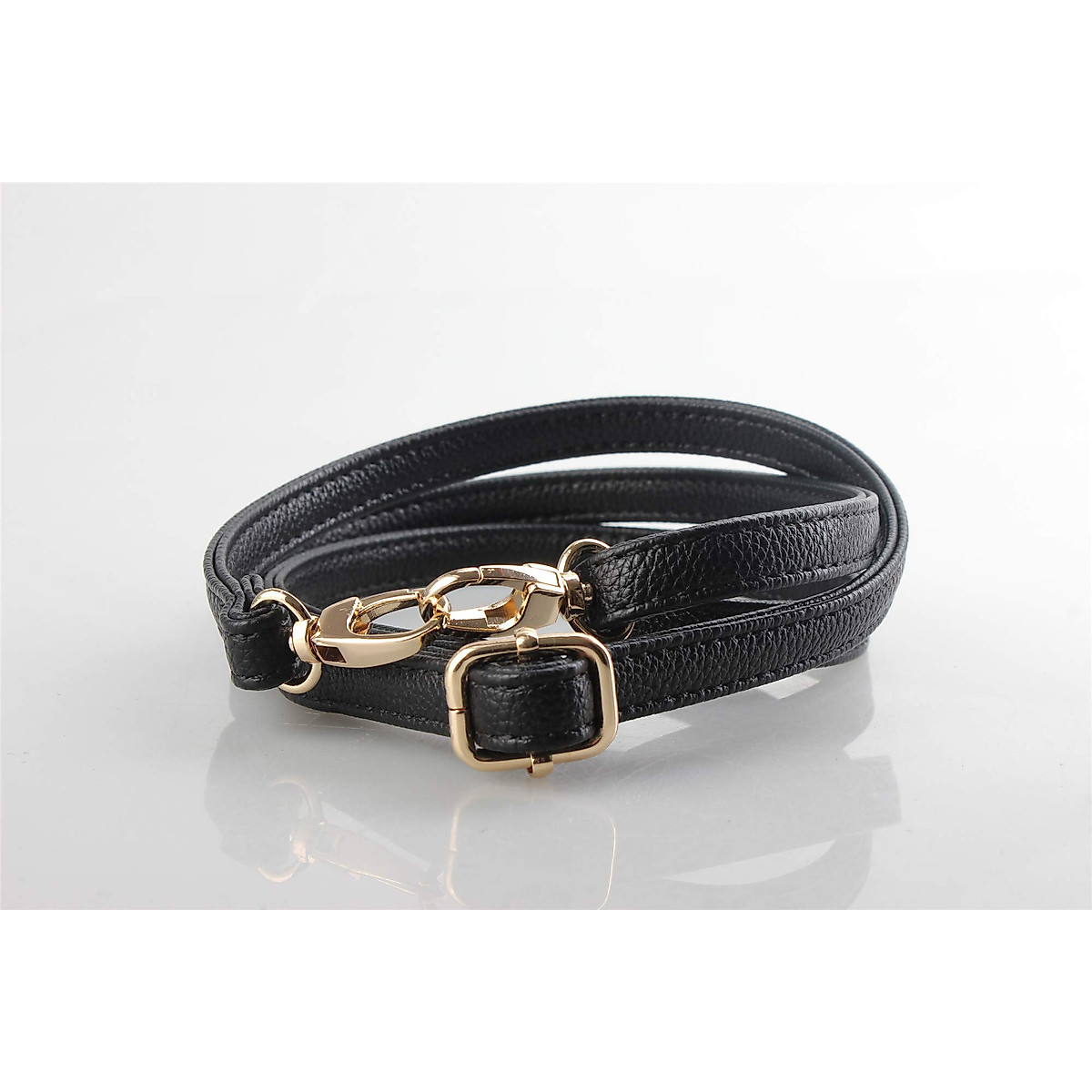 VINAIDA Leather Purse Strap,Valentines Purse for Women Teens, Purse Straps Replacement Crossbody Handbag Long Adjustable Shoulder Bag Straps for Cross Body Purse with Metal Buckles (Gold)