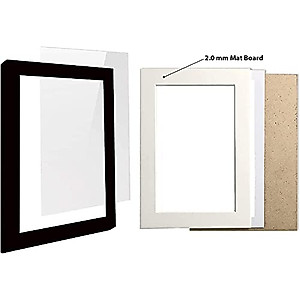 skyDrama Solid Wood 20x24 Picture Frame Black, Display 16x20 Photo without Mat or 20x24 Poster with Mat, Light Weight High Transparent Wooden 20by24 Frame for Wall - 20"x24"/Black/1Pack