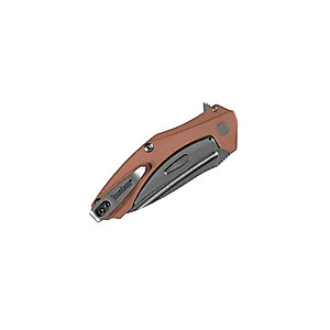 Kershaw Natrix - Copper Pocketknife (7006CU); 2.75-inch Drop-Point Blade with Stonewashed D2 Steel; Hefty Copper Handle Features Brushed Silver Hardware; Reversible, Deep-Carry Pocketclip; 3.7 oz
