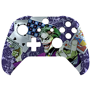 eXtremeRate Clown Cards Patterned Front Housing Shell Case for Xbox One S/X Controller, Soft Touch Faceplate Cover Replacement Kit for Xbox One S/X Controller (Model 1708) - Controller NOT Included