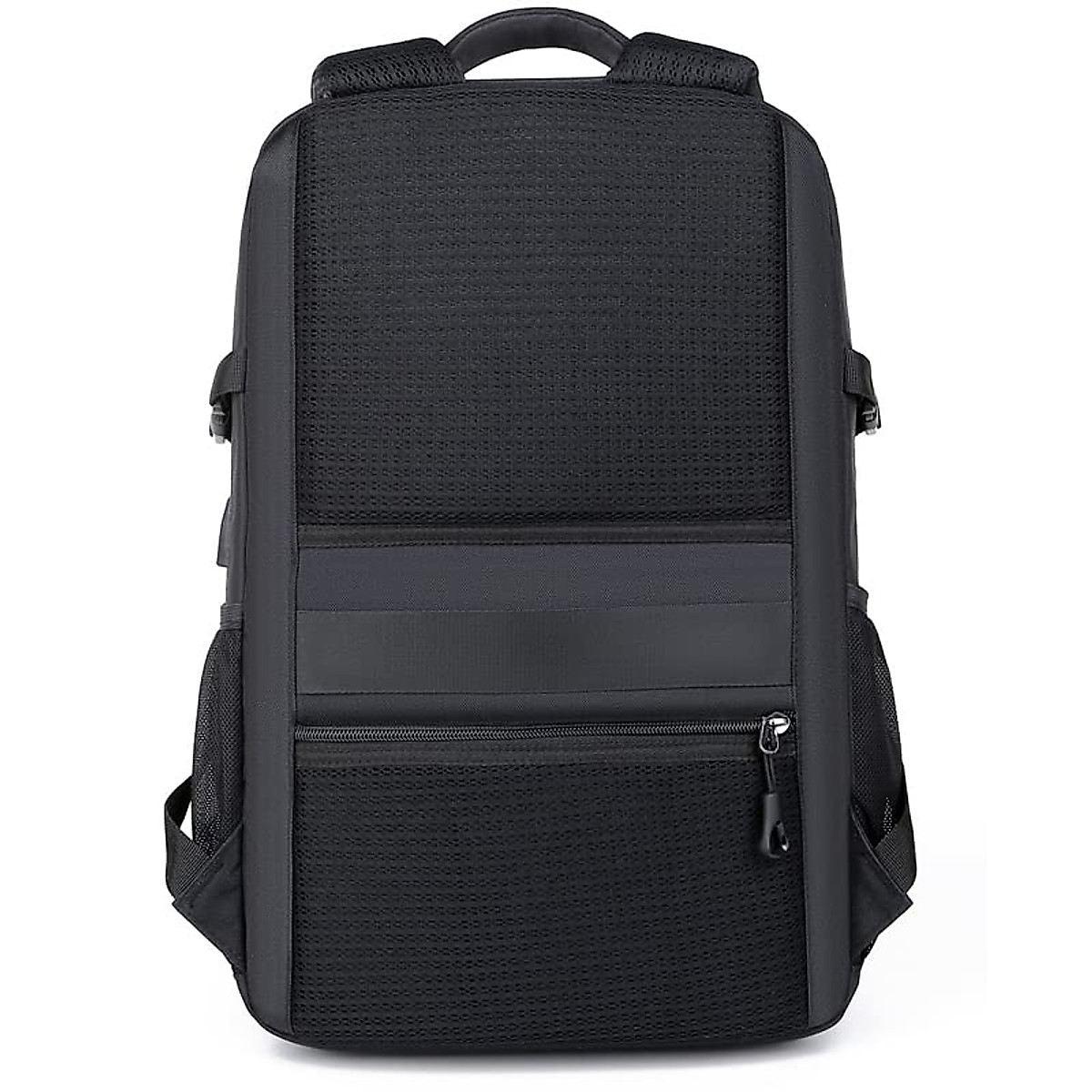 Laptop Backpack for Business Travel and College Study with Integrated USB Charging Port, Fits Laptops up to 15.6 Inch, Black, Anti-Theft, Great for Hiking, Waterproof, Scratch Resistant, Reinforced