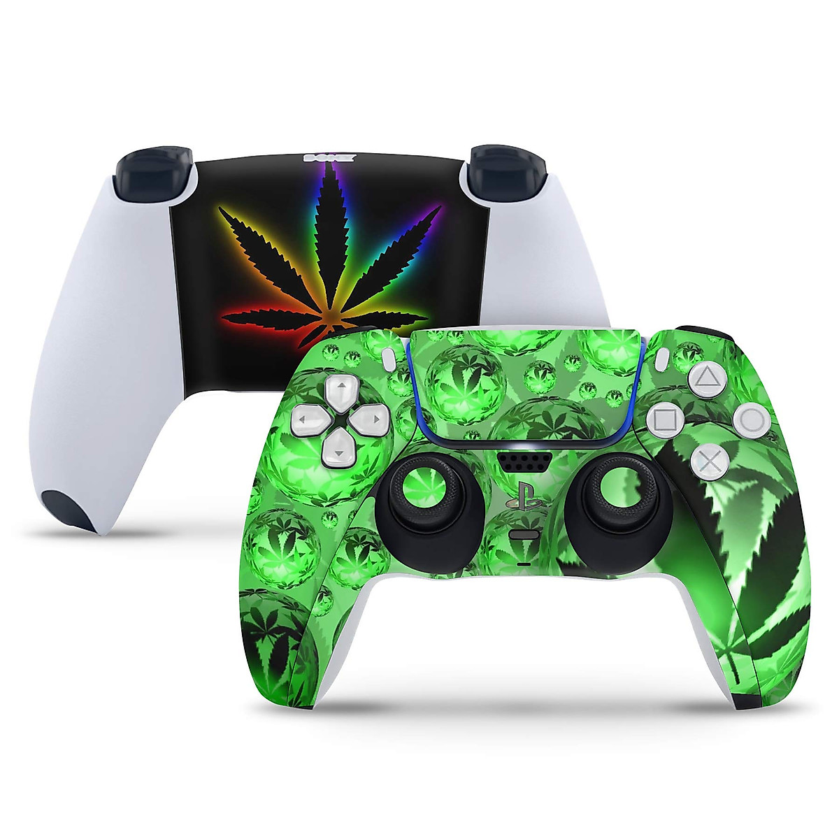 2 x Weed Playstation 5 PS5 Controller Skins Full Wrap Vinyl Sticker