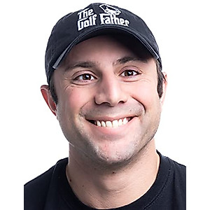 Ann Arbor T-shirt Co. The Golf Father | Funny Saying Golfing Cap, Golfer Low Profile Dad Baseball Hat Black