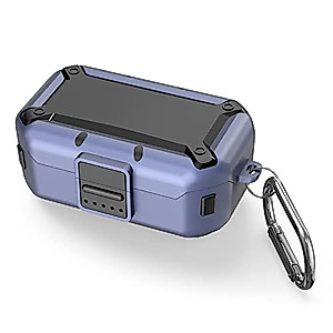 [Upgrade Lock] Case for Bose QuietComfort Earbuds Case (2020), WOFRO Military Armor Series Protective Cover Shock-Absorbing Scratch Resistant Hard Shell with Keychain(Blue)