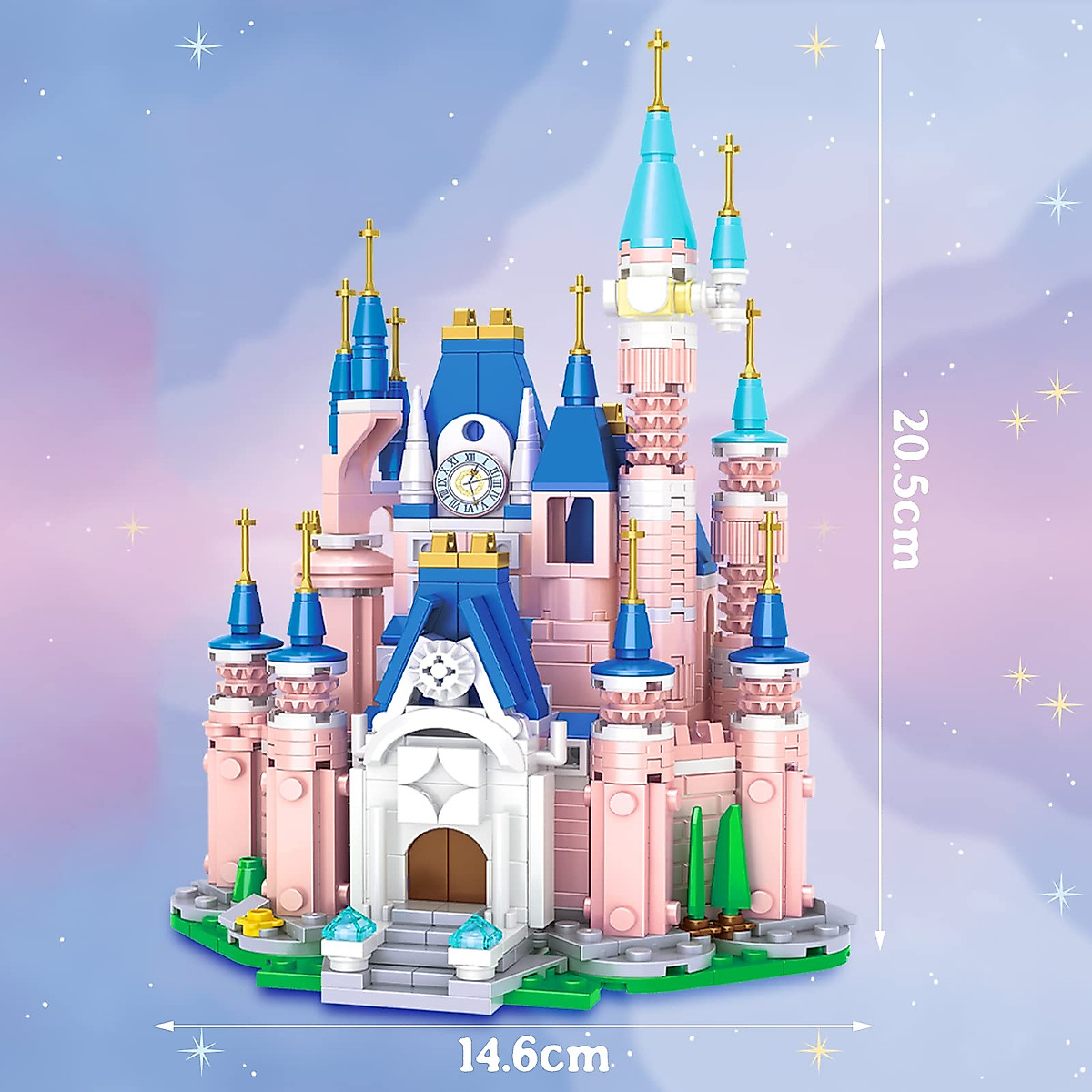 Hodlvant Princess Castle Building Blocks Toys for Kids, 596 Pcs Pink Palace Girls Princess Castle Roleplay Building Set, Stem Learning Construction Toys Set EducationalToys for Boys Girls Age 6+