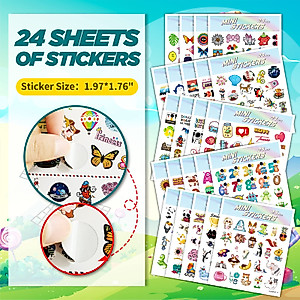 Mini Stickers for Kids, 600pcs Water Bottle Stickers Sheet for Teens, Adults, Cute Vinyl Waterproof Stickers Decals for Laptop, Scrapbook, Gift for Teacher, Student