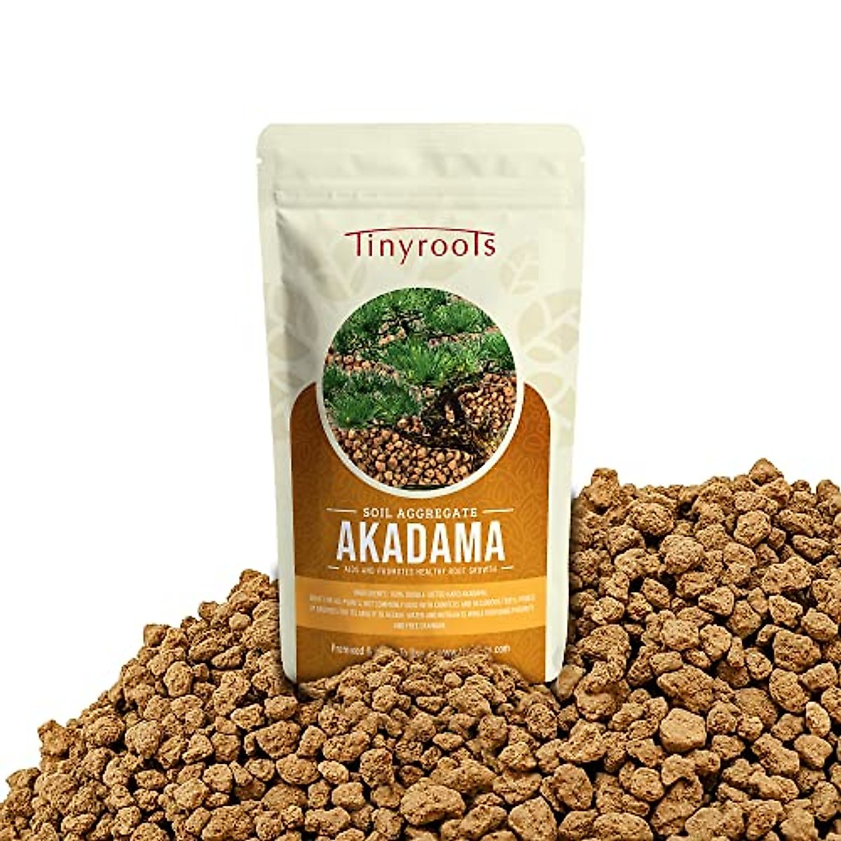 Tinyroots Akadama 2.25qt Bonsai Soil, Sifted Through 1/8 Inch Mesh Then Through 1/16 Mesh, Dust and Small Particles Removed