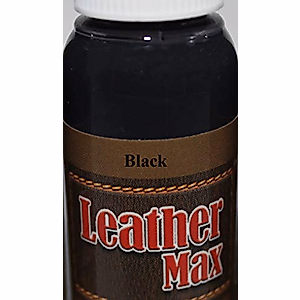 Leather Max Large 8 Ounce Jar Leather and Vinyl Repair Kit - Refinish Your Furniture, Jacket, Sofa or Car Seat, Super Easy Instructions, Restore Any Material, Bonded, Pleather, Genuine (Black)
