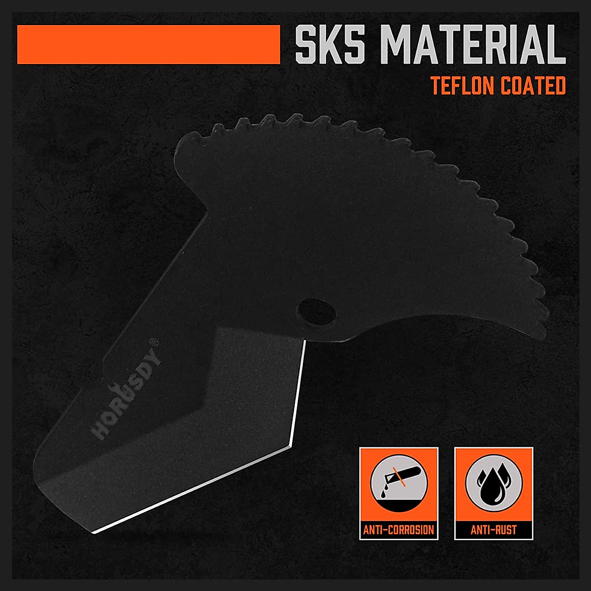 HORUSDY 2-1/2" Ratchet PVC Pipe Cutter for PEX,PVC,PPR and Plastic Hoses, SK5 Steel Blades Ratcheting Pipe Cutter Tool for Home Repairs and Plumbers