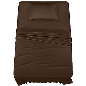 Utopia Bedding Twin Bed Sheets Set - 3 Piece Bedding - Brushed Microfiber - Shrinkage and Fade Resistant - Easy Care (Twin, Brown)