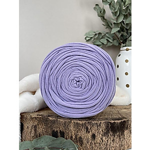 AMORINO FIOS t Shirt Yarn Premium - Crochet & Knitting, Easy Crocheting for Beginners, Thick 3,6cm, Tshirt Yarn for Crafts, Polyester Yarn, knotless, Macrame t-Shirt Yarn (Color: Lavender).