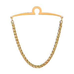 GWD Men for Tie chain Silver Golden Tie Clips Gift Box (Gold and silver A)