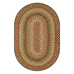 Homespice 20x30” Multi Color Oval Braided Rug. Kingston Brown and White Jute Oval Rug. Uses- Entryway Rugs, Kitchen Rugs, Bathroom Rugs. Reversible, Rustic, Country, Primitive, Farmhouse Decor Rug
