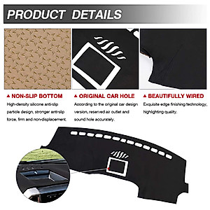 Cartist Dashboard Cover Mat for 2015-2018 2019 2020 Ford F-150 F150 Accessories Dash Cover Flannel Dash Mat Sunshade Glare UV Rays Protector(Without HUD)