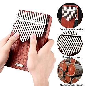 LingTing Kalimba 17 keys Thumb Piano Mbira Finger Piano Gift for Kids Adult Beginners Professional（LT-K17A,wind whisperer)