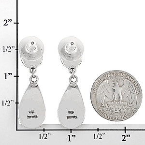 Turquoise Earrings Sterling Silver 925 Genuine Turquoise Jewelry (Select style) (Big & Bold)