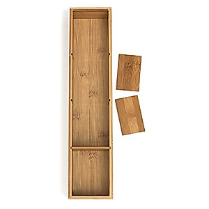 Lipper International 8884 Bamboo Wood 4-Part Drawer Organizer with Removable Dividers, 17-1/2" x 4" x 2-1/2"