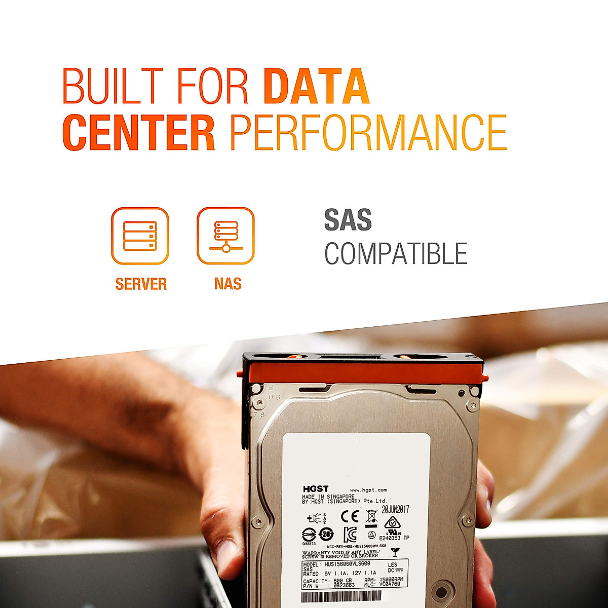 HGST Ultrastar 15K600 | HUS156060VLS600 | 0B23663 | 600GB 15K RPM SAS 6Gb/s 64MB Cache | 3.5in LFF | - w/ 2 Year Warranty(Renewed)