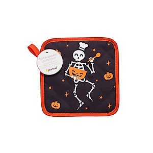 Pearhead Cloth Trivet Set, Bone Appetit Set of 2 Kitchen Trivets, Fall Décor for The Kitchen, Hot Plate Placemat, Fall Kitchen Decorations, Halloween Pot Holders