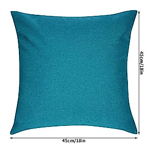 yeabwps Pack of 4 Decorative Outdoor Waterproof Throw Pillow Covers Square Garden Cushion Cases for Patio, Couch, Tent and Sofa, 18 x 18 Inches, (Blue-Green, Pink, Light Green, Beige)