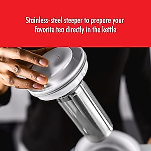 ZWILLING Enfinigy Glass Kettle 1.7L, Tea Kettle, 6 Preset Temps for the Perfect Cup, Tea Timer, Silver