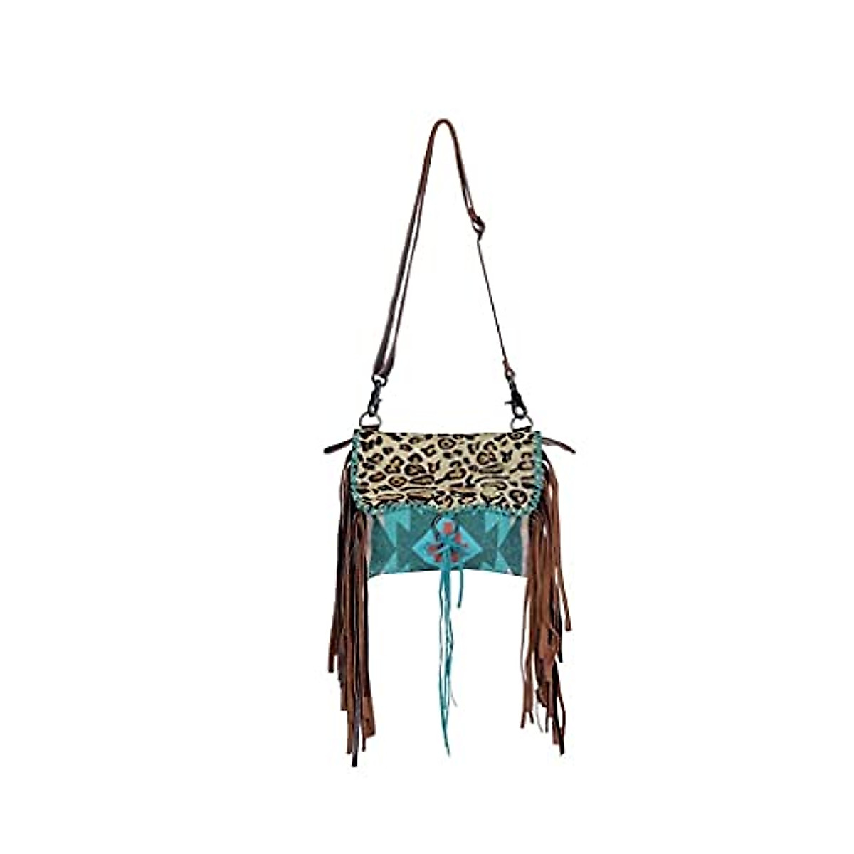 Myra Bag Drizzle Small Crossbody Leopard Aqua
