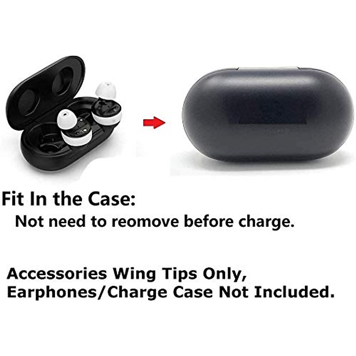 BLLQ Replacement for Samsung Galaxy Bud+ Plus Ear Tips Wing Tips 12 PCS Accessories, Silicone Ear Hooks Wingtips Earbuds Cover Eargels Eartips Compatible with Galaxy Buds Plus,White(Buds+)