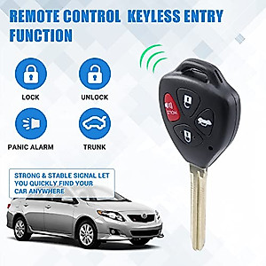 Pilida Keyless Entry Remote Replacement Key Fob Control Compatible with Toyota 4Runner Rav4 Yaris HYQ12BBY Not G