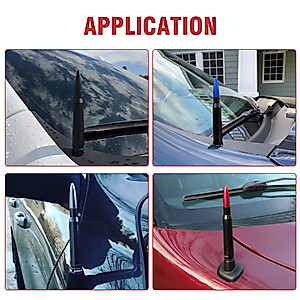 Samman Bullet Antenna Mast Vehicle Antenna Replacement Truck Car Radio Antenna Compatible with Ford F150 Series F250 F350 Super Duty Raptor Dodge RAM 1500 Classic 2500 3500 Black