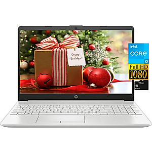HP 15.6 Inch FHD 1080P Laptop, Intel Dual-Core i3-1115G4 up to 4.1GHz, 12GB DDR4 RAM, 256GB PCIe SSD, USB-C, HDMI, Wi-Fi, Ethernet, Fingerprint Reader, Webcam, Fast Charge, Win10 S + TiTac Card