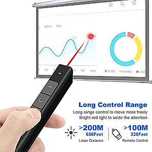 NORWII N26 Red Laser Pointer Presentation Clicker, 330FT Wireless Presenter Remote PowerPoint Clicker for Presentation Pointer Presenter PPT Clicker for Computer Laptop, Laser Pointer Cat Toy