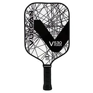 Vulcan | V530 Pickleball Paddle | Power Performance | Polypropylene Core - Carbon Fiber Surface | USAP Approved | Black Lazer