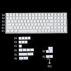 YMDK 120 Keys ABS ANSI ISO 1.5mm Blank Milk Fog OEM Profile Shine Through Keycap for MX Mechanical Keyboard RGB GK61 96 84 68 108 87