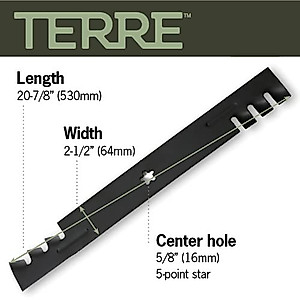 Terre Products, 2 Pack Mulching Lawn Mower Blades, 42 Inch Deck, Compatible with Craftsman, Husqvarna, Poulan, Replacement for 134149, 138971, 138498, 127843, 532138971, 532138498, PP24003