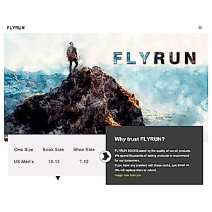 FLYRUN Men's Athletic Ankle Quarter Socks Men Comfort Cushion Moisture Wicking Work Sock 6 Pack