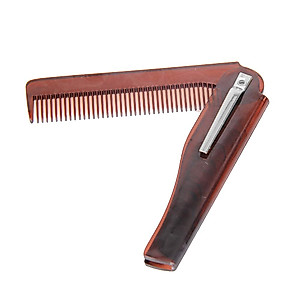 haixclvyE Beard Brush for Men - Men Folding Beard Comb Mustache Styling Shaper Beauty Hairdressing Tool Black