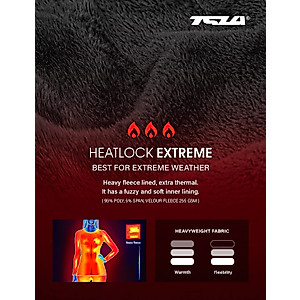 TSLA Women's Thermal Underwear Set, Soft Fleece Lined Long Johns, Winter Warm Base Layer Top & Bottom, Heavyweight Black, Medium