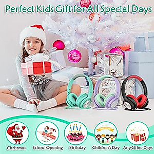Kids Headphones with Microphone, Wired Headsets for Kid Child Teens Boys Girls with 85dB/94dB Volume Limit, Foldable Adjustable for School, Travel, 3.5mm Audio Jack for iPad, Tablet, PC, Chromebook