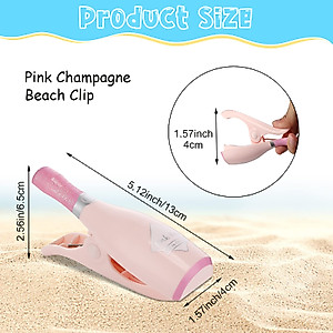 4 Packs Beach Towel Clips for Chairs Colorful Champagne and Margarita Glass Clips Holder Clothes Pegs for Summer Patio and Pool Cruise Lounger Accessories (Champagne)