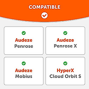 WC Freeze Penrose - Hybrid Fabric Cooling Gel Replacement Earpads for Audeze Penrose & Mobius, Made by Wicked Cushions, Improved Durability, Thickness and Sound Isolation | Black