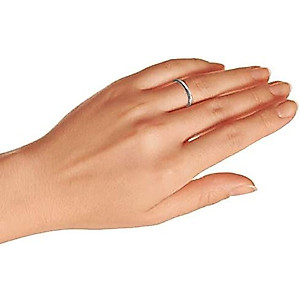 Bling Jewelry Personalized Minimalist Thin Stackable Titanium Wedding Band Ring for Men Women Silver Tone 2MM Custom Engraved