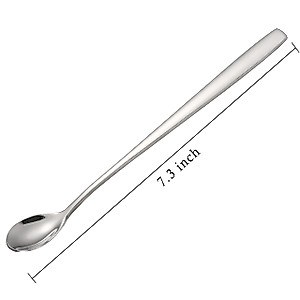 Stainless Steel Iced Tea Spoons Set of 6 Cocktail stir sticks Spoons Bar Spoon for Cold Drinks