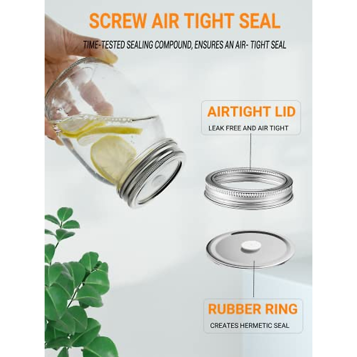 Mason Jar Vacuum Sealer, Food Vacuum Sealer Vacuum Seal Kit for Wide Mouth and Regular Mouth Mason Jars with Manual Vacuum Pump for Food Storage, Fermentation and Canning Jar