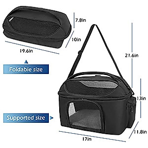 Henkelion Cat Backpack Carrier Pet Travel Bag, Small Dog Backpack for Small Medium Pets, Airline Approved Carrier for Pets Up to 20 lbs, Soft Sided Cat Carrying Box, Collapsible Puppy Carrier - Black