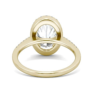 Charles & Colvard Created Moissanite 12x8mm Oval Cut Elongated Engagement Ring for Women | 4.75 cttw DEW | Lab Grown | Solid 14K Yellow Gold | Size 8