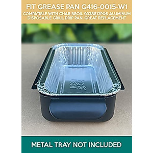 (20 Pack) Drip Pans Compatible with Char-Broil Grills 9328812P06 Foil Liner l Fits Grease Tray G416-0015-W1 l Disposable Aluminum Foil