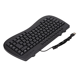 Dilwe Compact Gaming Office Keyboard, 87 Key Wired Mini USB Interface Desktop Computer Mute Ultra Thin Keyboard Multimedia Keyboard Quiet Clicks(Arabic)