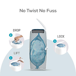 Angelcare - Nappy Disposal System - Includes 3 Round Refills - Push & Lock System