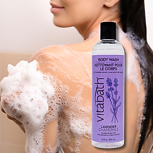 Vitabath Lavender & Chamomile Body Wash Moisturizing Bath & Shower Cleanser & Skincare Radiant Detox & Restore Nourishing Body Polish - Cruelty-Free, Paraben-Free - 12 oz
